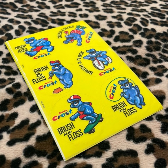 colgate | Other | Vintage 8s Sparkle Crest Stickers Toothpaste Mascot ...